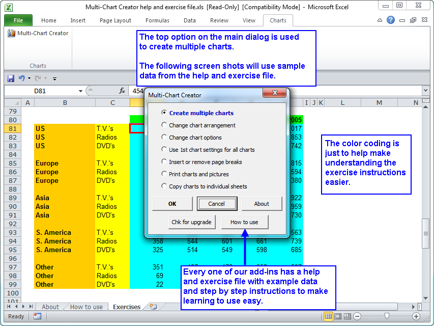 Multi Chart Creator For Microsoft Excel